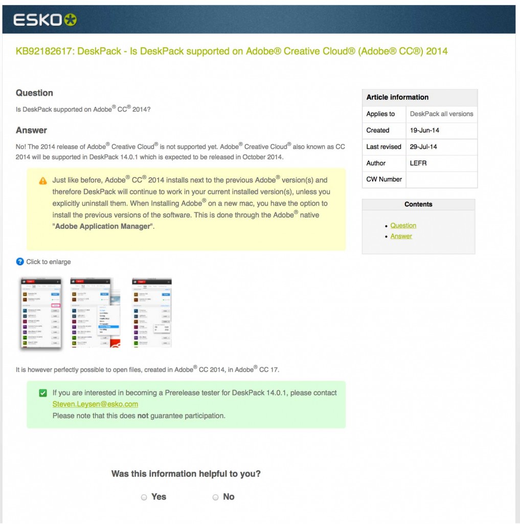 Adobe Creative Cloud Compatibility with Esko DeskPack Solutions - All ...